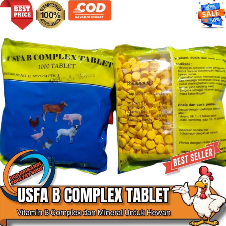 Vitamin ternak B Complex Tablet UESFA Bcomplex / Bkomplek Vitamin B ...