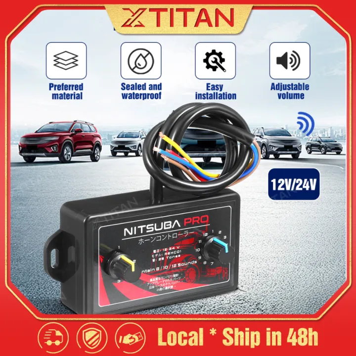 XTITAN 12V-24V 12 Sound/25 Sound Musical Electronic Horn Controller Horn Speaker Sound Control ...