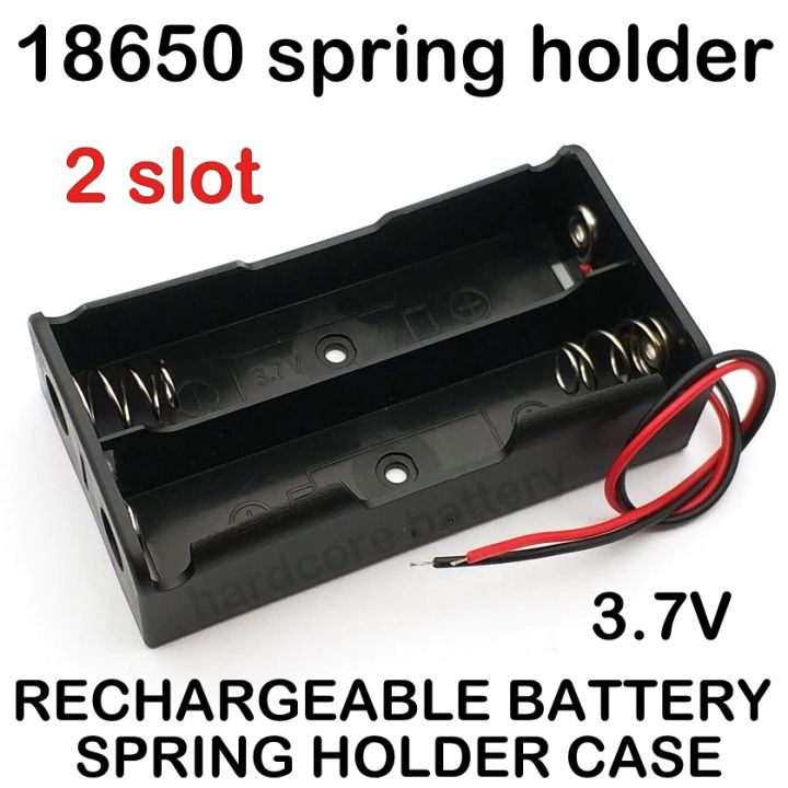 18650 lithium ion Battery spring Holder 2 Slot cell Case Storage Box ...