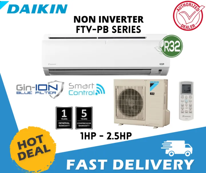 Penyaman Udara Jenis Dinding Bukan Inverter DAIKIN 1.0HP 1.5HP 2.0HP 2 ...