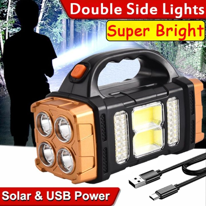 (YuFang） Solar flashlight rechargeable heavy duty flashlight long range ...
