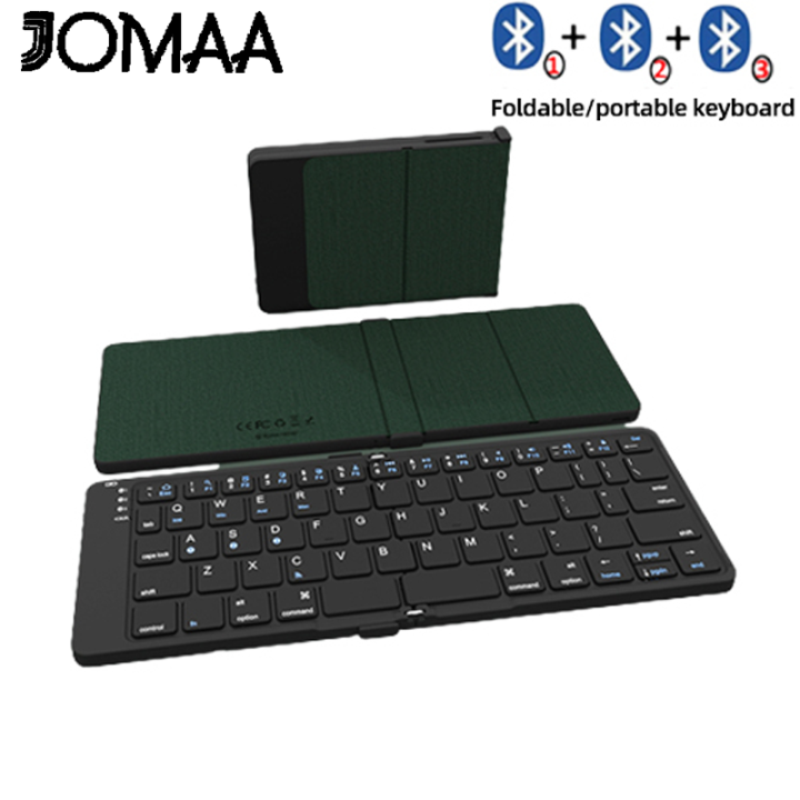 JOMAA Bluetooth Foldable Keyboard 3Device Sync Rechargeable Wireless ...