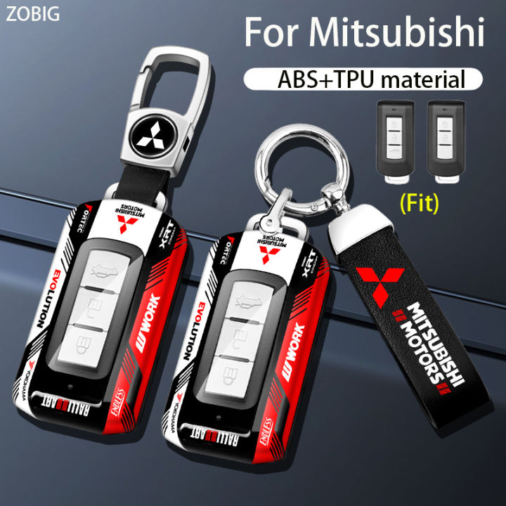 ZOBIG Racing Style ABS Key Fob Cover for Mitsubishi Car Key Case Shell ...