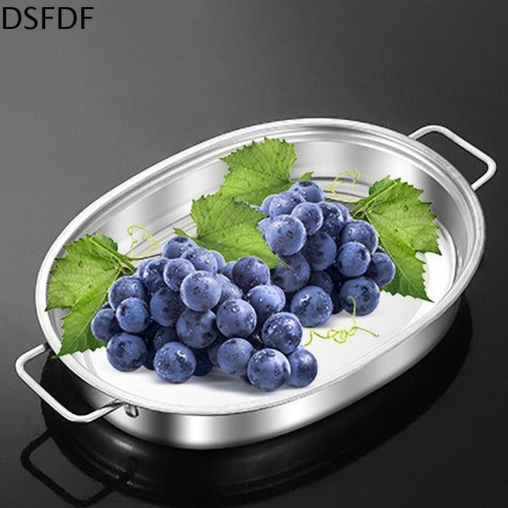DSFDF Large Capacity Oval Grilled Fish Pan Stainless Steel Deepened Hot ...