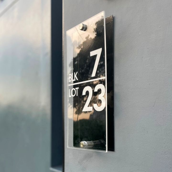 9.5 X 4.3 in DOUBLE House Plate Number Acrylic Home Signage Address ...