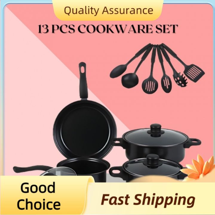 13Pcs Non-stick Cookware Set Kitchenware Set Non-Stick/Soup Pot | Lazada PH
