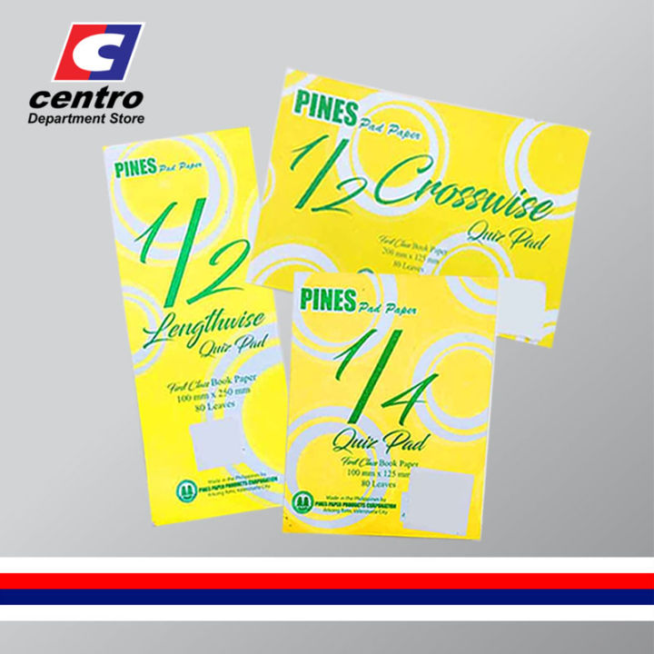 Centro Pines Writing Pad Paper 80Leaves (1/2 Lengthwise,1/2 Crosswise ...