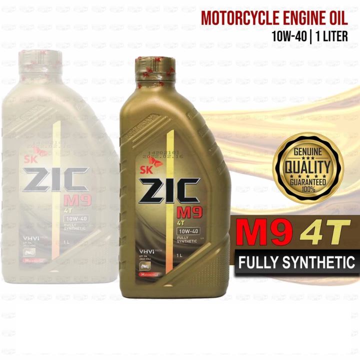 ZIC M9 4T - Fully Synthetic Engine Oil -10W-40 1 Liter | Lazada PH