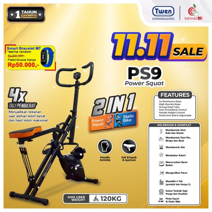 Twen PS8 Power Squat Horse Rider Power Rider Sepeda Fitness - PS9 Standar | Lazada Indonesia