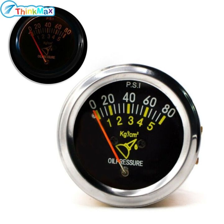2" 52mm Mechanical Car Oil Pressure Gauge 0~80 PSI Pointer Meter ...