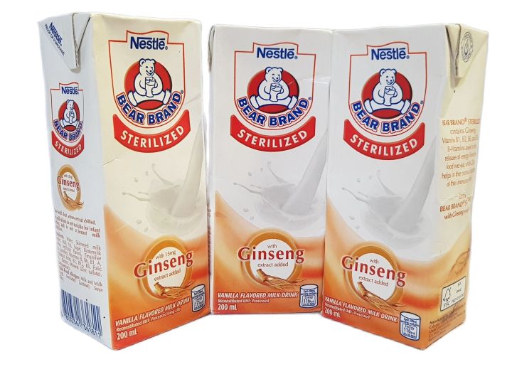 Nestle BEAR BRAND Sterilized Milk with Ginseng Extract Added - Vanilla Flavored Milk (12 pieces ...