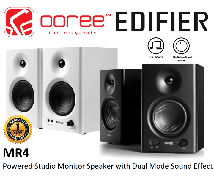 EDIFIER MR4 STUDIO MONITOR SPEAKER WITH MONITOR & MUSIC DUAL MODE SOUND EFFECT, MULTI-FUNCTIONAL ...