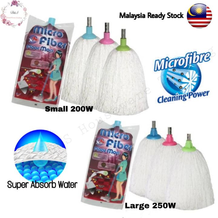 🇲🇾 Super absorbent Microfibre Mop Head Absorb Water /Dirt/ Chemical ...