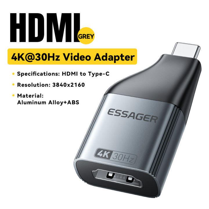 Essager Type C Video Adapters To HDMI 4K60Hz/4K30Hz Compatible With HD ...