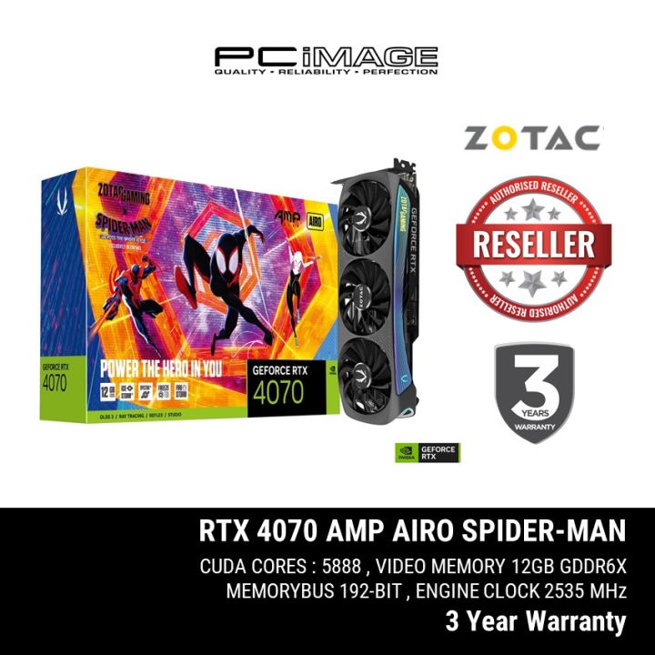 ZOTAC GAMING GEFORCE RTX 4070 AMP AIRO 12GB GDDR6X GRAPHIC CARD / GPU ...