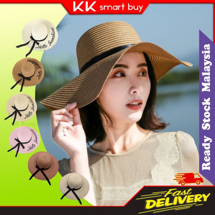 Sun Hat Wide Cap Beach Big Hat Ladies Hats Floppy Straw Hat Wide Cover ...