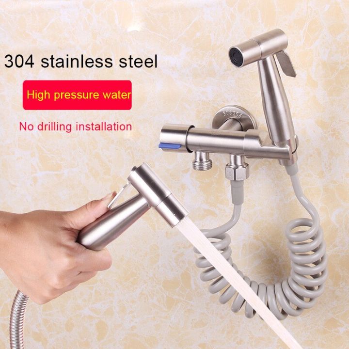 304 Stainless Steel Bidet Sprayer Set Toilet Spray Set Pressurization ...
