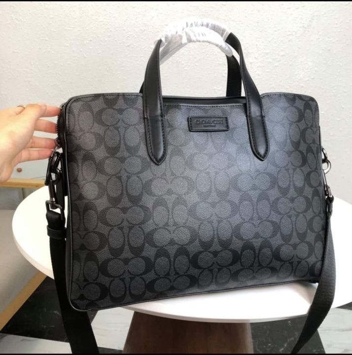 Coach Penn Brief In Signature Canvas C2837 - Black | Lazada PH