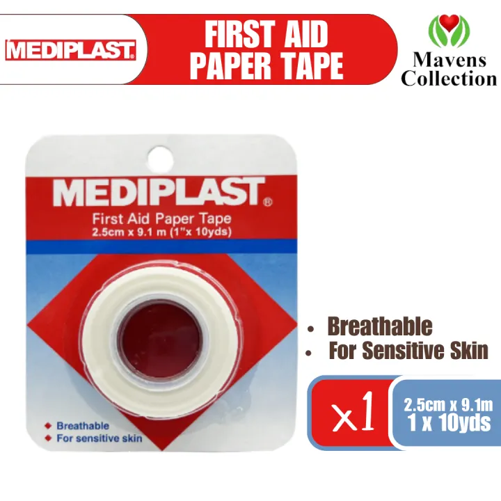 Mediplast First Aid Paper Tape 2.5cm x 9.1m [ 1inch x 10 yards ...