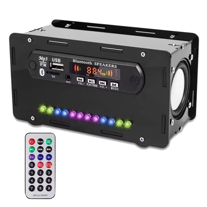 (SBTZ) DIY Bluetooth Speaker Kit LED FM Radio USB Home Sound Amplifier ...