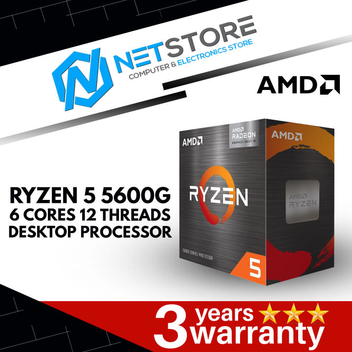 AMD RYZEN 5 5600G 6 CORES 12 THREADS DESKTOP PROCESSOR - 100 ...