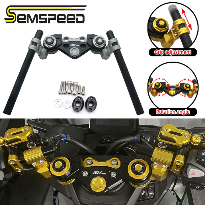 SEMSPEED Motorcycle CNC Handlebar Handle Bar Tube Clip On Fork Mount ...