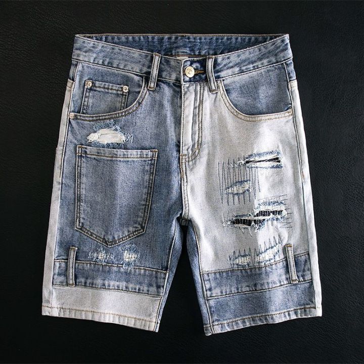 Naimo Men's Denim Shorts, Ripped Casual Versatile Cropped Pants, Trendy ...