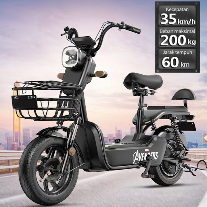 SEPEDA LISTRIK JF NEP001R LCD DISPLAY DAN DINAMO 500 WATT | Lazada ...