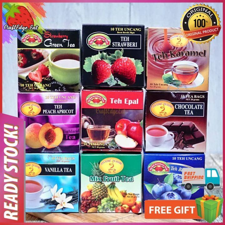 TEH STRAWBERRY STRAWBERI / CHOCOLATE TEA / TEH VANILLA / TEH HIJAU 20GM ...