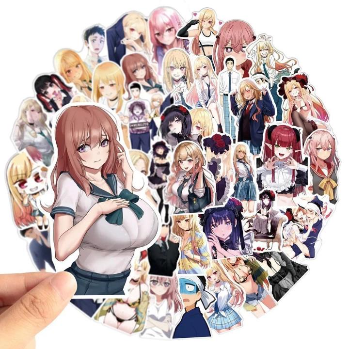50Pcs Adult Anime Hentai Sexy Waifu Stickers Suncensored Decals for ...