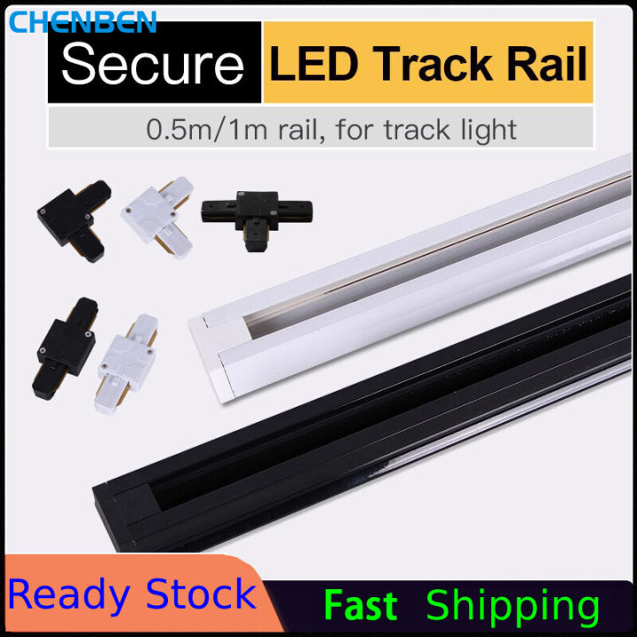 CHENBEN LED Track Light Rail 0.5M 1M 2 Wire Electrified Rail With Spots ...