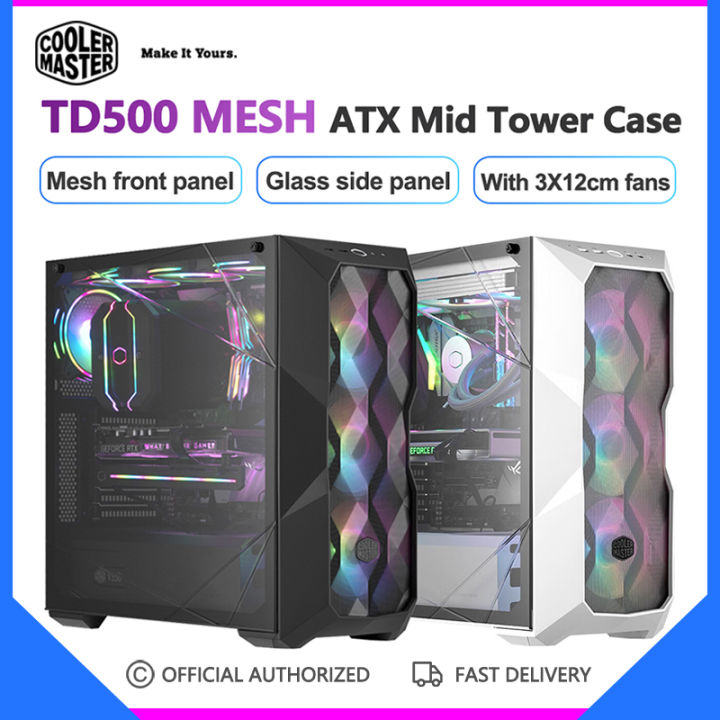 Cooler Master TD500 MESH Case ATX Mid Tower Glass Side Panel MasterBox ...