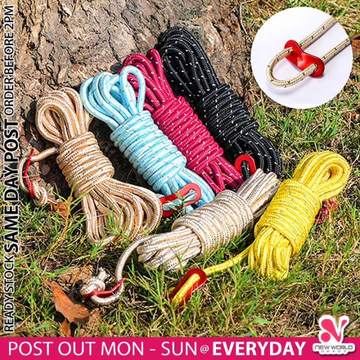 𝗡𝗢𝗧 𝗘𝗔𝗦𝗬 𝗗𝗘𝗙𝗢𝗥𝗠 》4 Meter Reflective Paracord Rope Camping Tent Wind ...