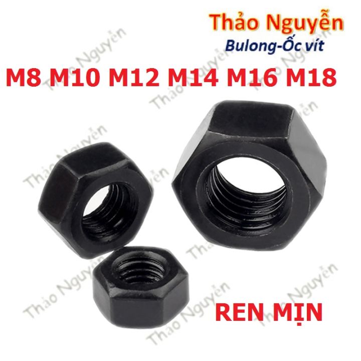 Đai Ốc thép đen ren mịn, Tán Ecu thép đen ren nhuyễn Dùng Cho Bulong M8 ...