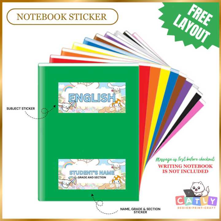 Glossy Notebook Sticker Label | Subject Sticker Label | NOT CUT ...
