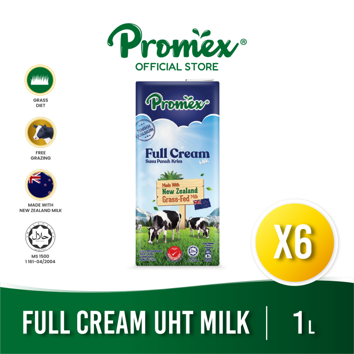Promex Grass-fed UHT Full Cream Milk 1L x6 | Lazada