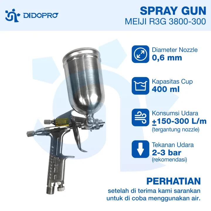 spray gun MEIJI R3 G tabung atas taiwan alat cat semprot kompresor ...