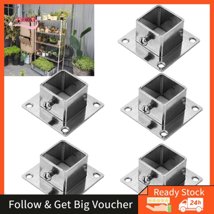 JISADER 5x Square Post Flange Anti Rust for Fence Post Brackets Heavy ...