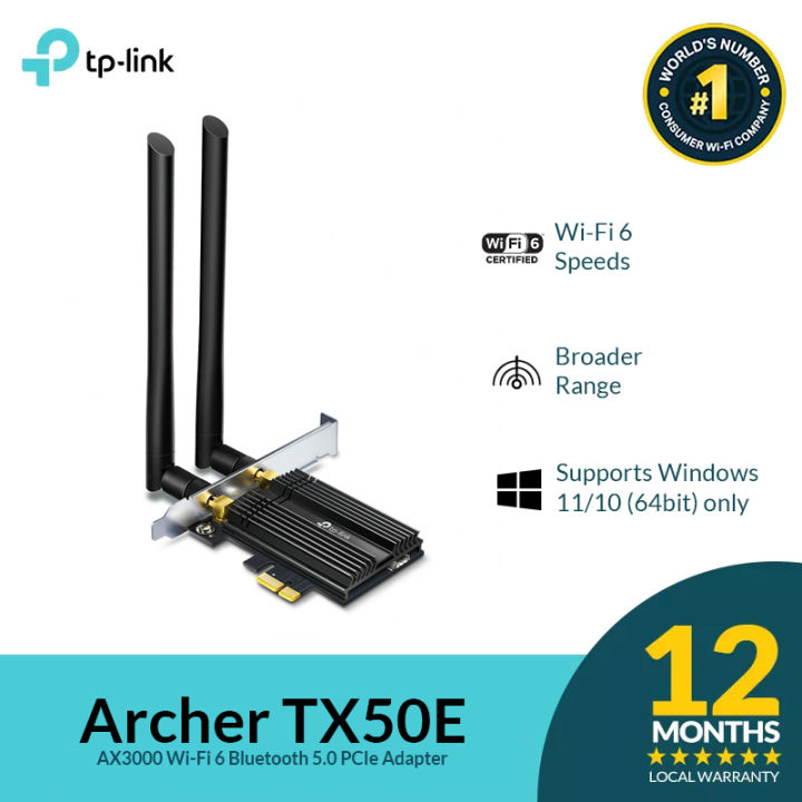 TP-Link Archer TX50E AX3000 Intel Wi-Fi 6 Gigabit Dual Band 2.4GHz ...