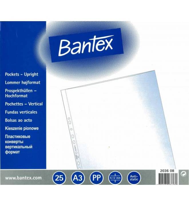 [GY Office] BANTEX PP 2037 08 SHEET PROTECTOR A3 0.12MM (1PC) | Lazada