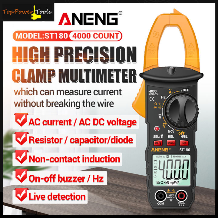 ANENG ST180 4000 Counts Digital Clamp Meter Multimeter Clamp Multimeter ...