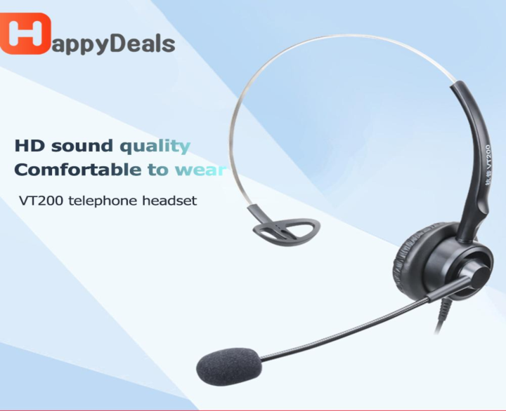 VT200 Single Ear Headset with Tuning, Mute key, HD calls and ...