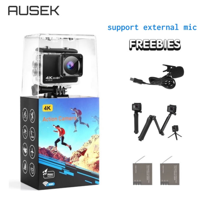 EIS Anti-shake Action Camera Ultra HD 4K 170D Waterproof Cam Helmet ...