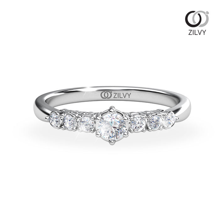 Zilvy - แหวนหญิงเพชรน้ำร้อย 0.22 กะรัต (GR1103) | Lazada.co.th