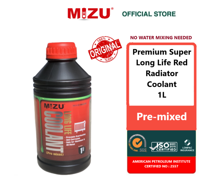 MIZU Pre-mixed Radiator Long Life Coolant 1L -RED - car motorcycle ...