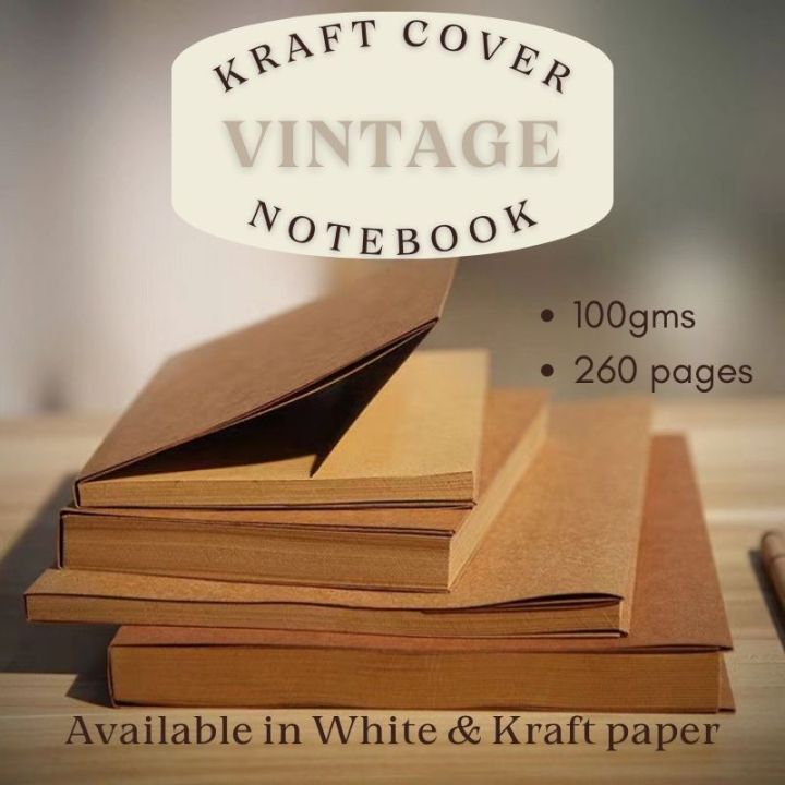 Thick Blank Notebook 260 Pages Kraft Paper Book MUJI Style Notebook ...