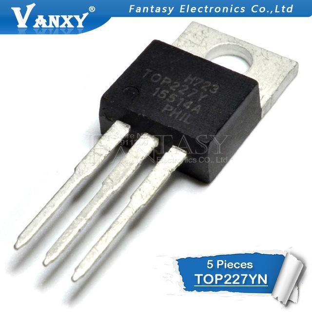 5ชิ้น TOP227YN TO220 TOP227Y TO-220 TOP227ชิป IC สวิตซ์ PWM แบบออฟไลน์ ...
