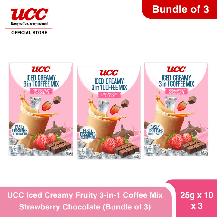 UCC Iced Creamy Fruity Strawberry Chocolate 3-in-1 (Bundle of 3) | Lazada PH