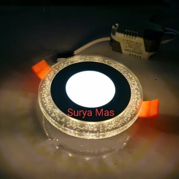 Lampu Panel Led 2 Warna Bulat Putih&Kuning 12w+4 watt Downlight Inbow ...