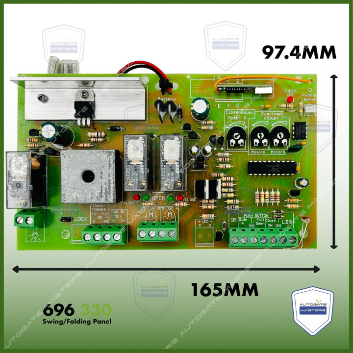 696 330/433MHZ SWING / FOLDING CONTROL BOARD PANEL ( BUILT-IN RECEIVER ...